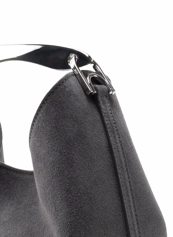 ELLEME Small Boomerang Suede Handbag - Grey