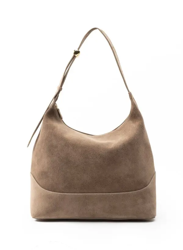 ELLEME Loop Large Suede Hobo Tote Bag - Taupe