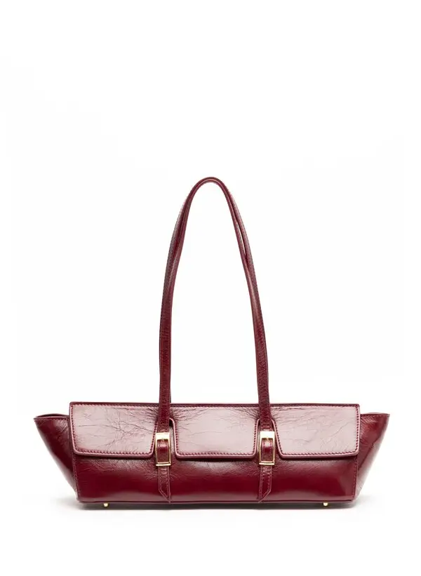 ELLEME Le Bateau Vintage Leather Shoulder Bag - Rubino