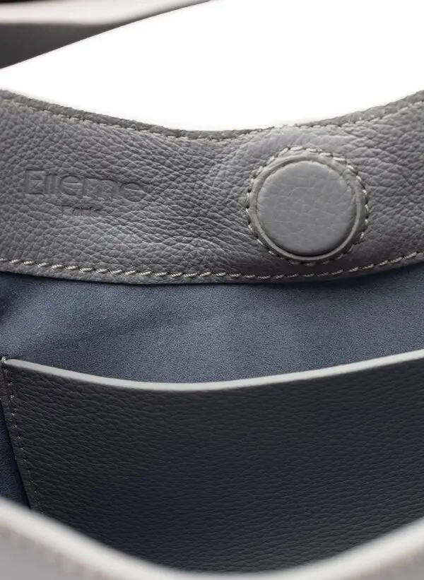 ELLEME Small Boomerang Pebbled Leather Top Handle Bag - Grey