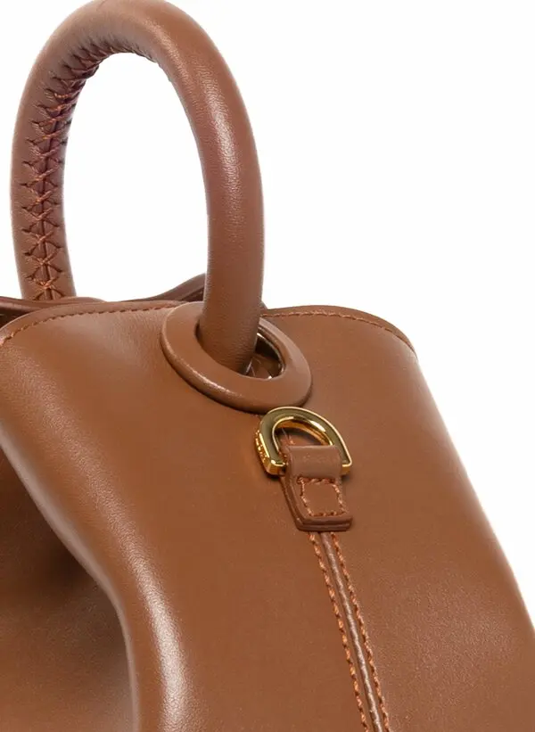 ELLEME Baozi Leather Top Handle Bag - Cognac