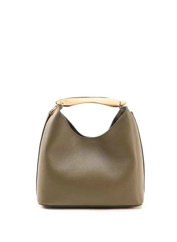 ELLEME Small Boomerang Pebbled Leather Bag - Khaki