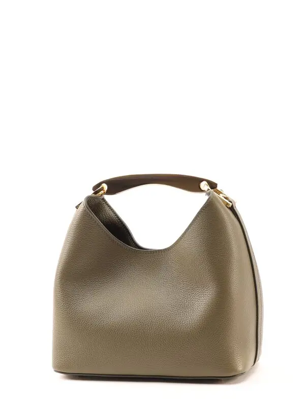 ELLEME Small Boomerang Pebbled Leather Bag - Khaki