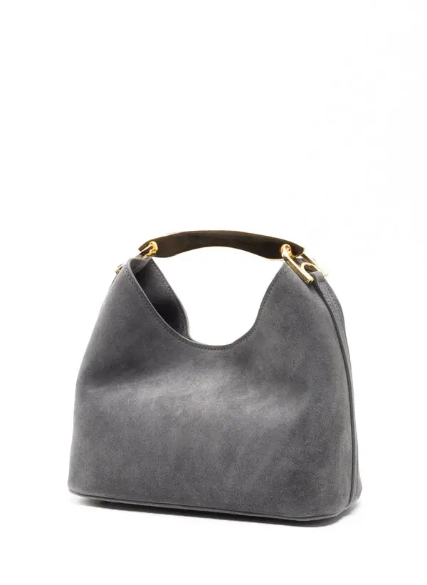 ELLEME Small Boomerang Suede Handbag - Grey