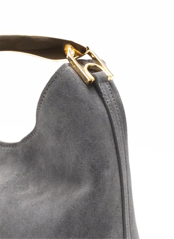 ELLEME Small Boomerang Suede Handbag - Grey