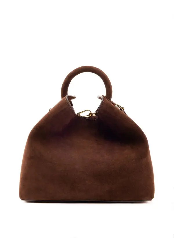 ELLEME Raisin Suede Handbag - Brownie