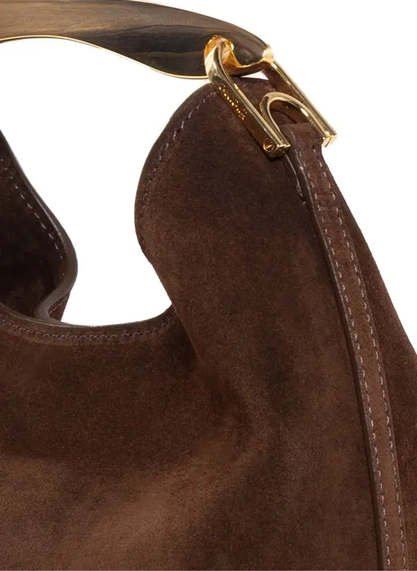 ELLEME Small Boomerang Suede Handbag - Brownie