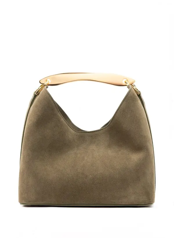 ELLEME Boomerang Large Suede Handbag - Truffle