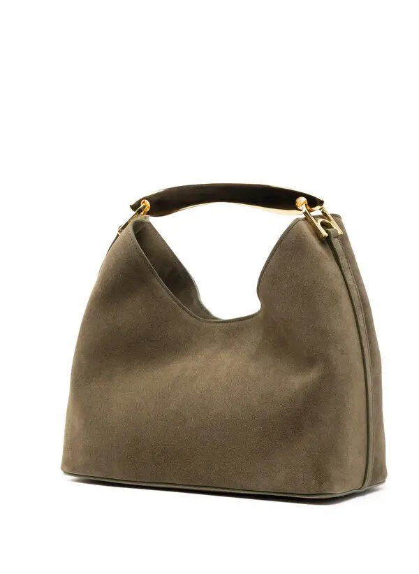 ELLEME Boomerang Large Suede Handbag - Truffle