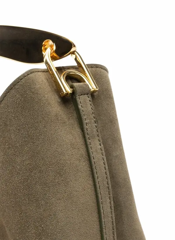 ELLEME Boomerang Large Suede Handbag - Truffle