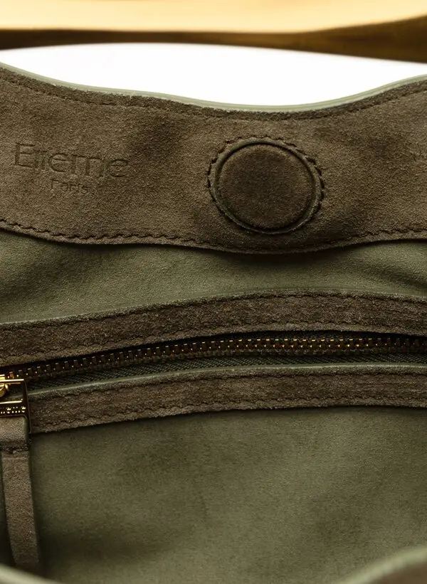 ELLEME Boomerang Large Suede Handbag - Truffle