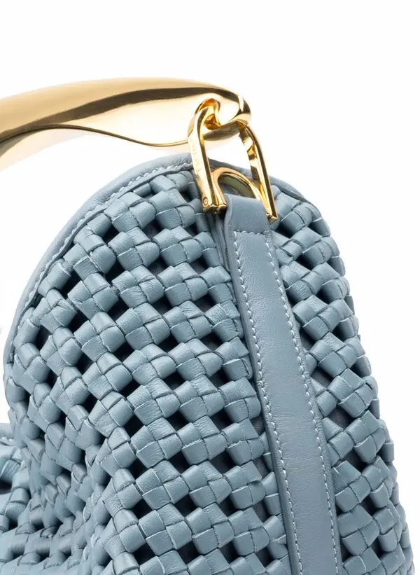 ELLEME Boomerang Large Woven Leather Handbag - Arctic Blue