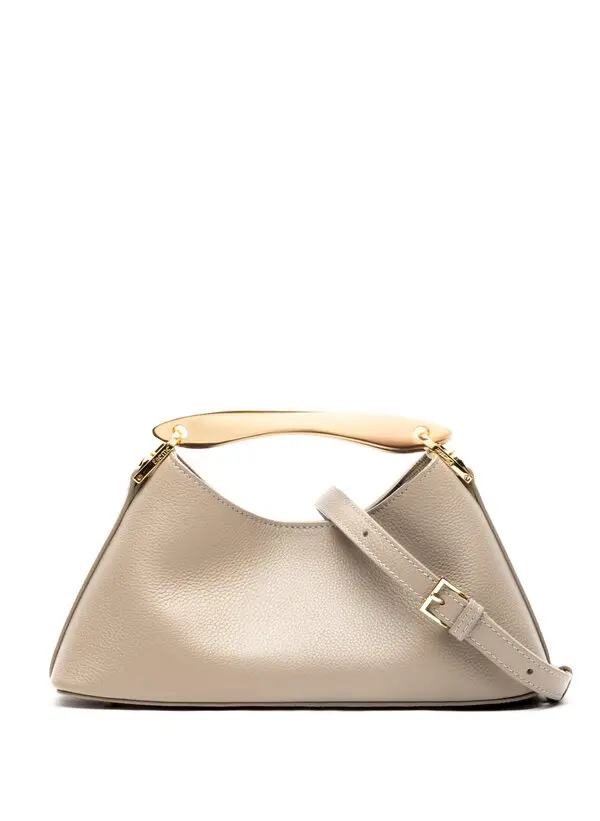ELLEME Mini Boomerang Pebbled Leather Bag With Gold Hardware - Taupe