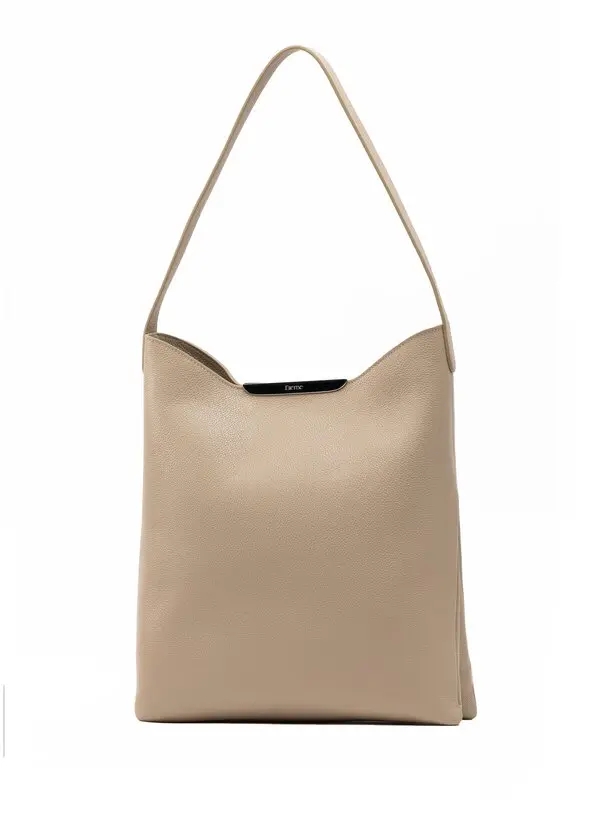 ELLEME Gemini Pebbled Leather Tote - Taupe