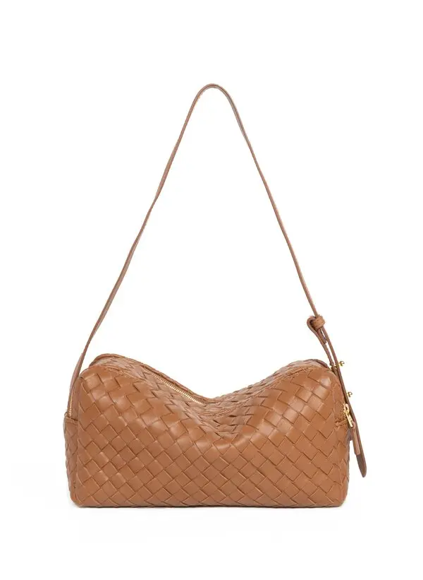 ELLEME Trousse Woven Leather - Cognac