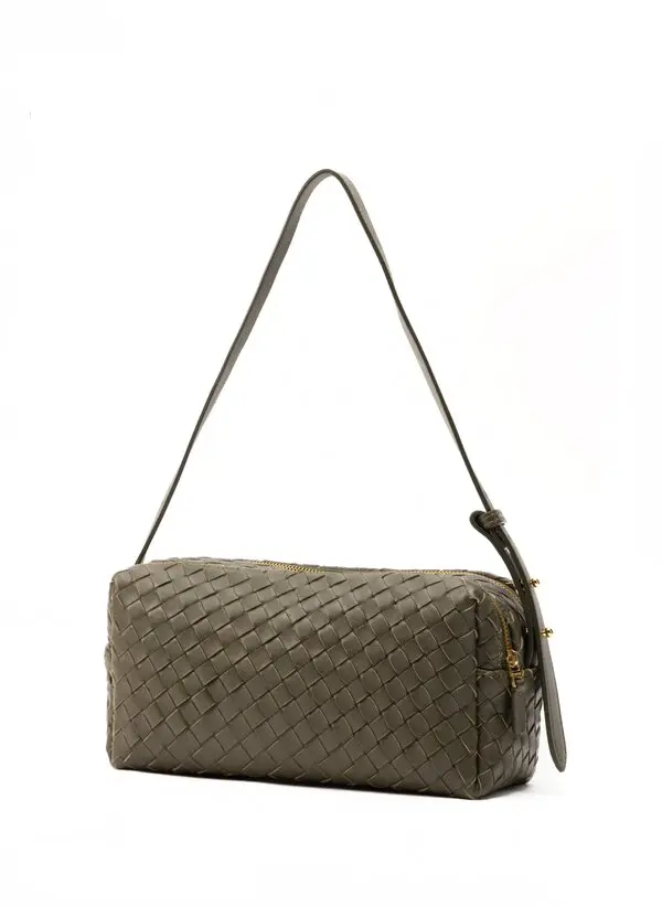 ELLEME Trousse Woven Leather Bag - Olive Green