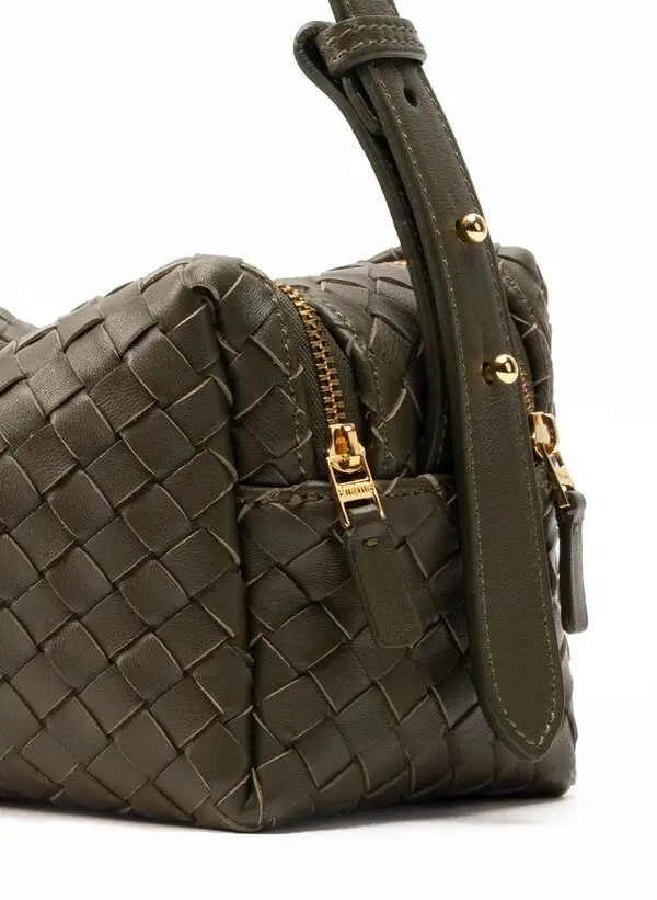 ELLEME Trousse Woven Leather Bag - Olive Green