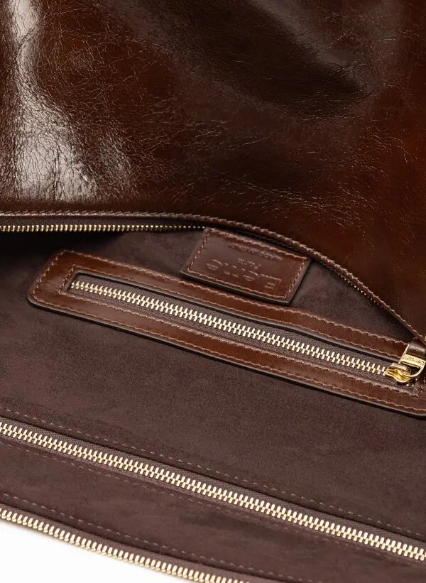 ELLEME Trousse Large Vintage Leather - Chestnut