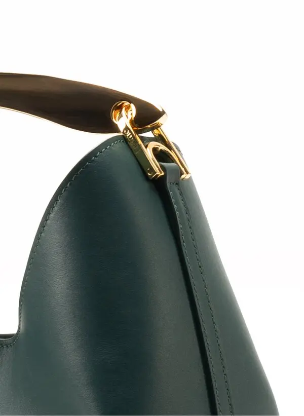ELLEME Boomerang Large Leather Handbag - Forest Green