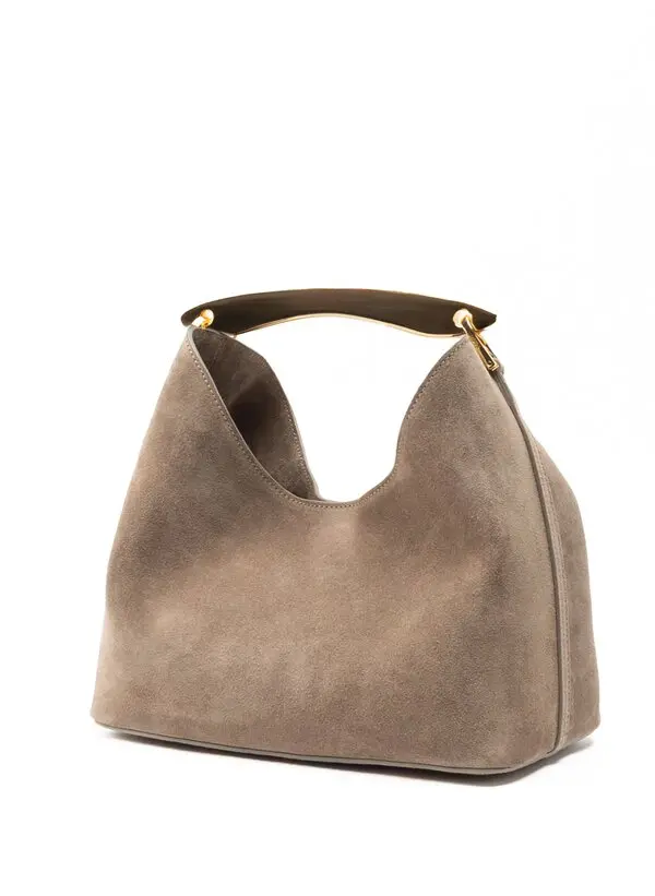 ELLEME Boomerang Large Suede Top Handle Bag - Taupe