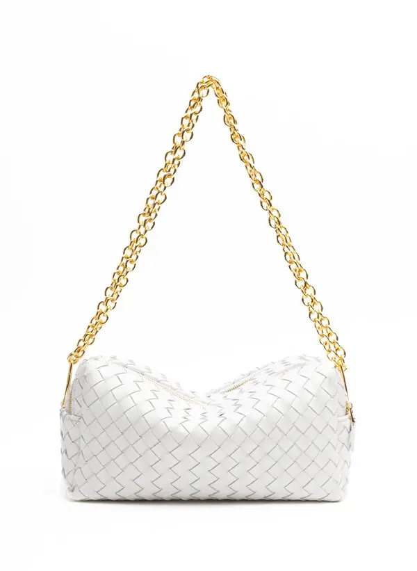 ELLEME Trousse Chain Woven Leather - White