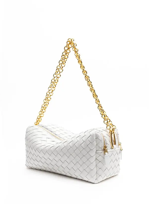 ELLEME Trousse Chain Woven Leather - White