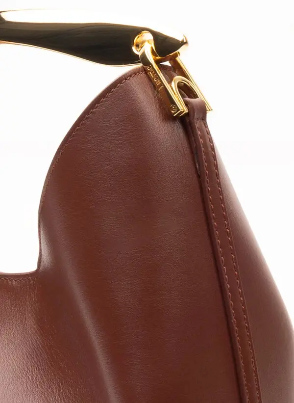 ELLEME Boomerang Large Leather Handbag - Russet