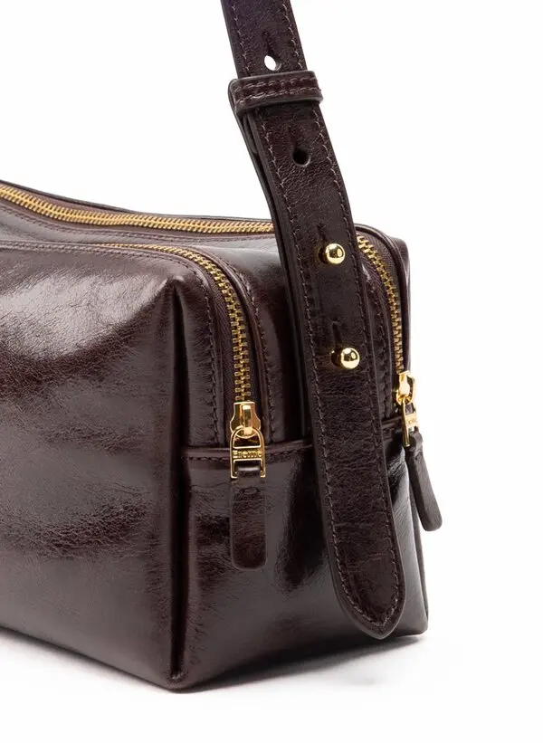 ELLEME Trousse Vintage Leather Bag - Chestnut