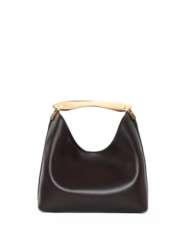 ELLEME Small Boomerang Leather Handbag - Tabacco