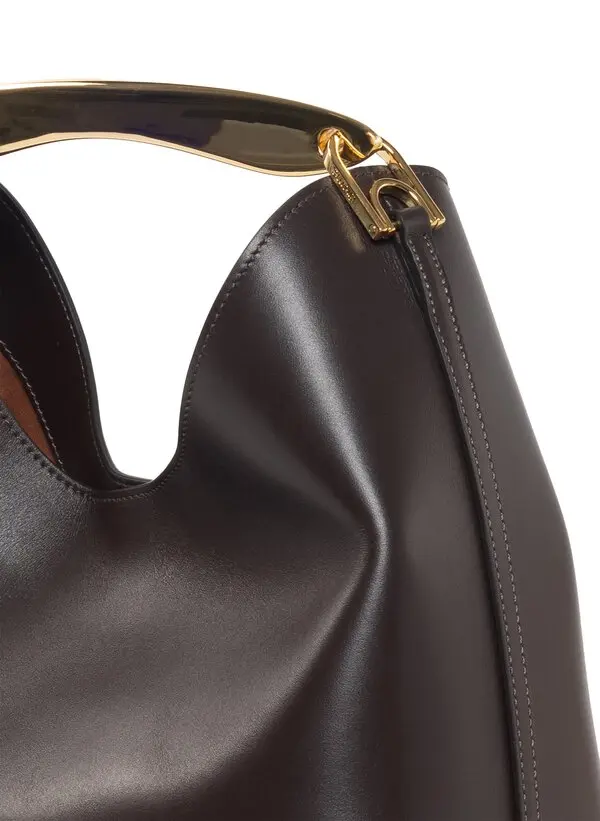 ELLEME Small Boomerang Leather Handbag - Tabacco