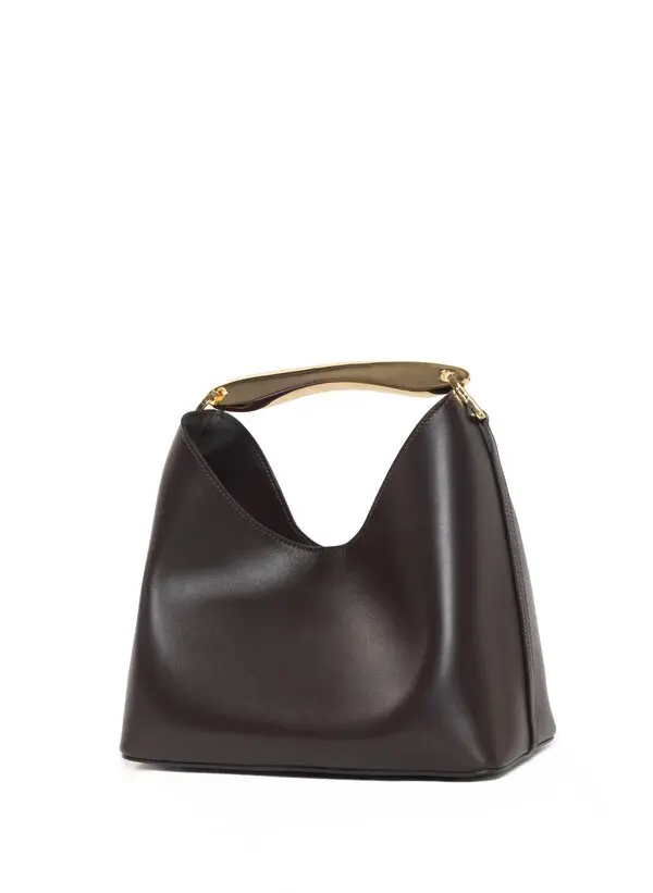 ELLEME Small Boomerang Leather Handbag - Tabacco