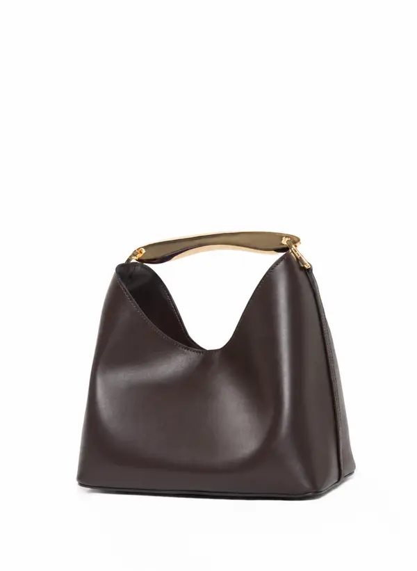 ELLEME Small Boomerang Leather Handbag - Tabacco