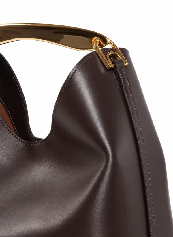 ELLEME Small Boomerang Leather Handbag - Tabacco