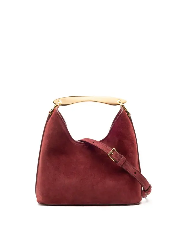 ELLEME Small Boomerang Suede Bag - Burgundy