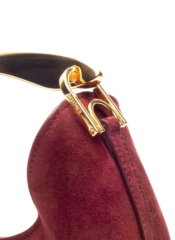 ELLEME Small Boomerang Suede Bag - Burgundy