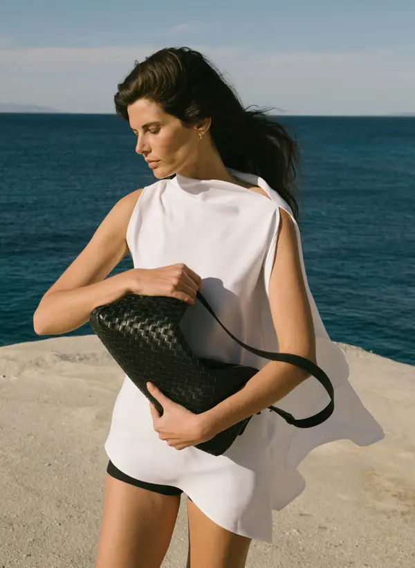 ELLEME Trousse Large Woven Leather