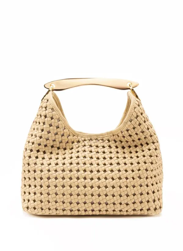 ELLEME Boomerang Large Woven Leather Bag - Butter