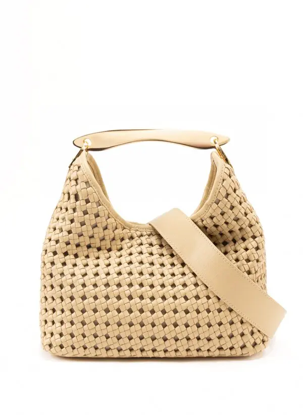 ELLEME Boomerang Large Woven Leather Bag - Butter