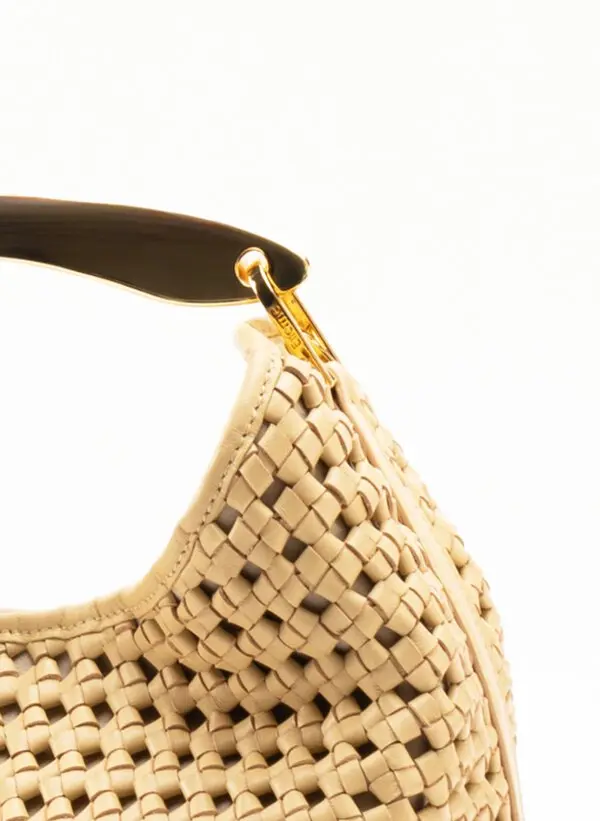 ELLEME Boomerang Large Woven Leather Bag - Butter