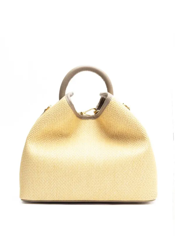 ELLEME Raisin Handbag Raffia And Leather - Taupe