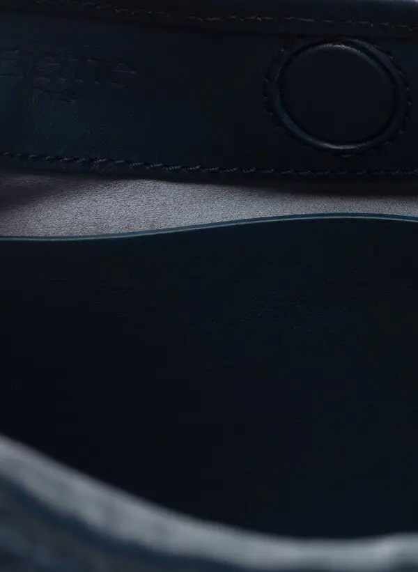 ELLEME Small Boomerang Woven Leather Bag - Navy