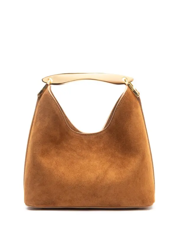 ELLEME Boomerang Large Suede Shoulder Bag - Cognac