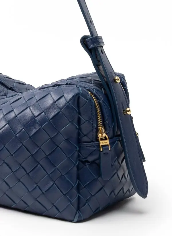 ELLEME Trousse Woven Leather Bag - Navy