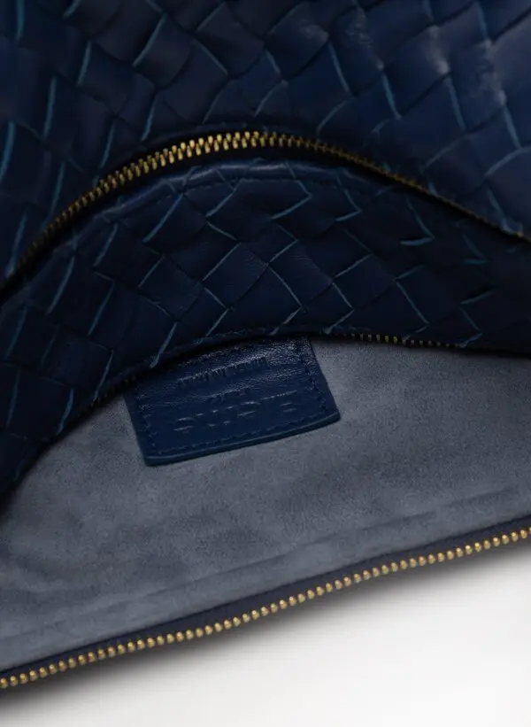 ELLEME Trousse Woven Leather Bag - Navy
