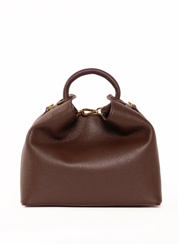 ELLEME Raisin Pebbled Leather Bag - Dark Brown