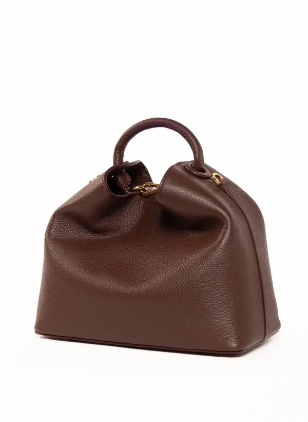 ELLEME Raisin Pebbled Leather Bag - Dark Brown