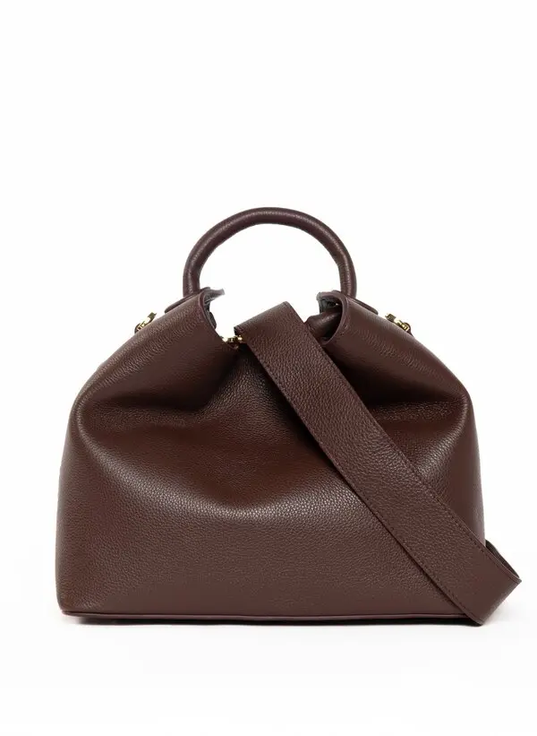 ELLEME Raisin Pebbled Leather Bag - Dark Brown