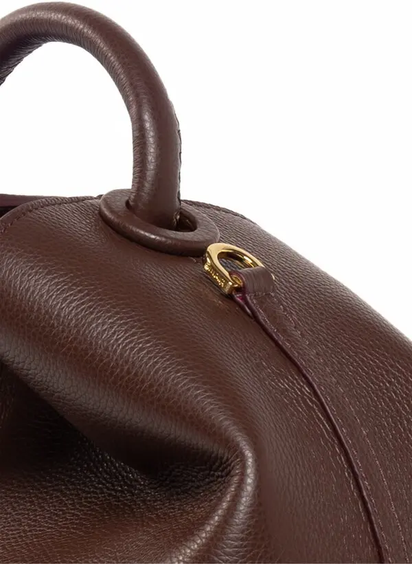 ELLEME Raisin Pebbled Leather Bag - Dark Brown
