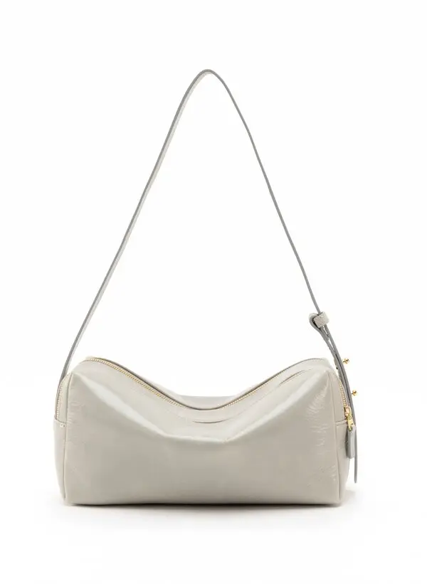 ELLEME Trousse Vintage Leather Bag - Cemento