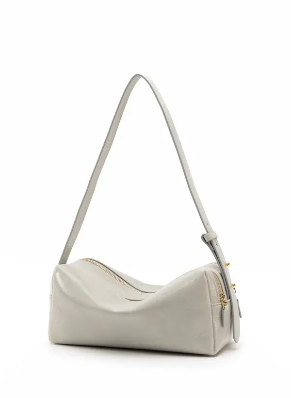 ELLEME Trousse Vintage Leather Bag - Cemento